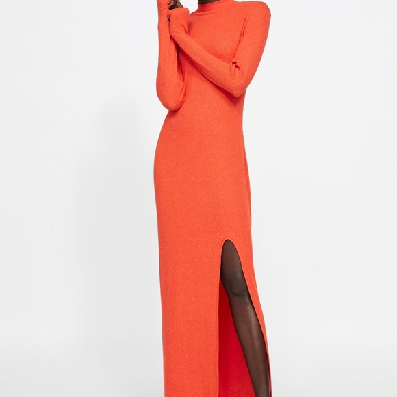 Zara | Dresses | Zara Women Ribbed Dress With Slit Ribbed | Poshmark